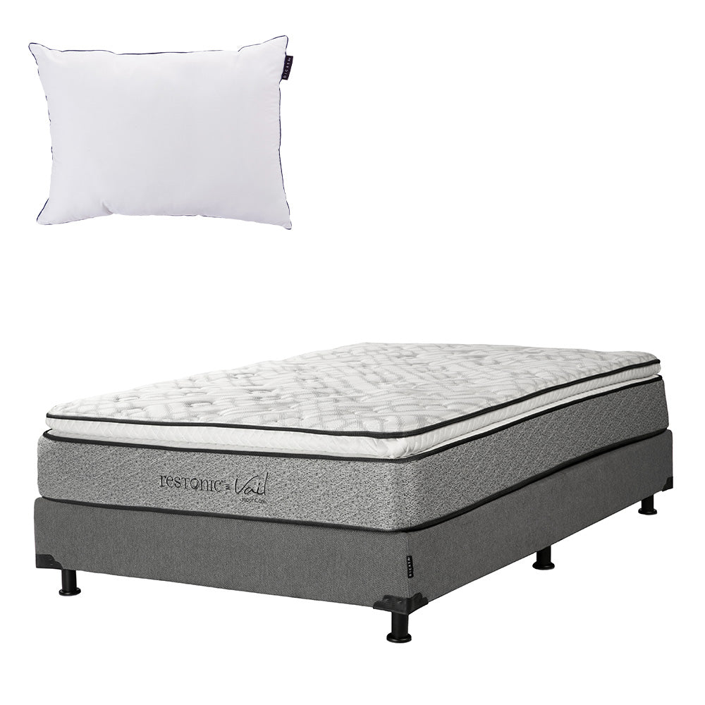 Colchón Restonic Vail con Box con Ropa de Cama