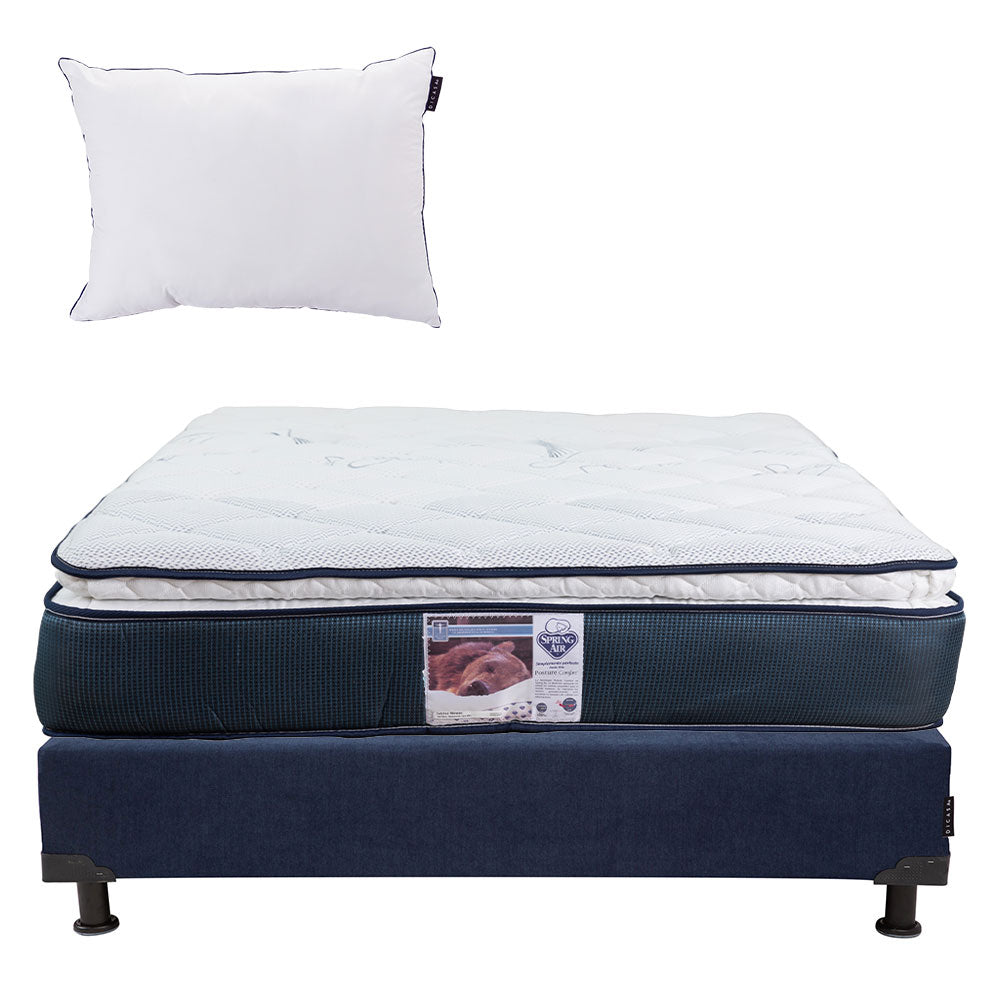 Colchón Spring Air Monaco con Box con Ropa de Cama